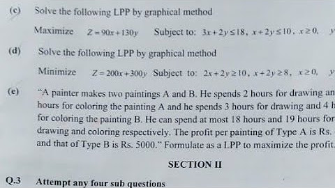 LINEAR PROGRAMMING PROBLEM LLP GRAPHICALLY AND FORMULATIONS CLASS 12 AND FYBCOM TYBMS - YouTube