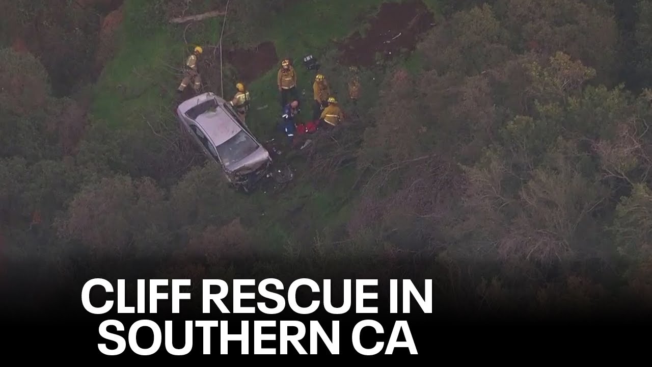 Mulholland Drive 100-foot cliff crash rescue - YouTube