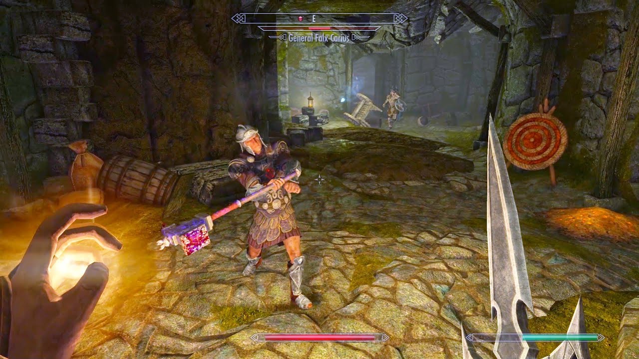 Perfect end for long boss fight in Skyrim - YouTube