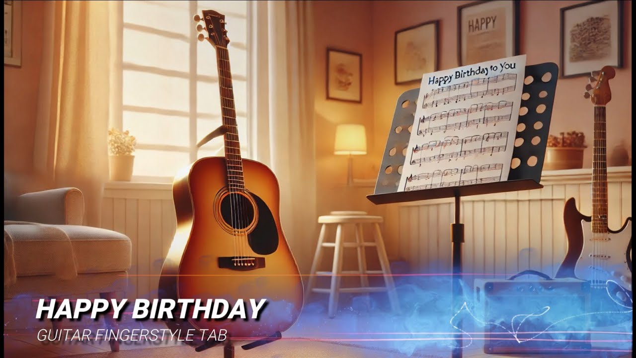 Happy Birthday Guitar Lesson Fingerstyle Tab Tutorial SLOW TEMPO + TAB ...