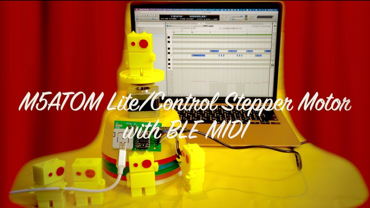 M5ATOM Lite/Control Stepper Motor with BLE MIDI 【M5 ATOM Liteで無線MIDI受信 ステッピングモーターをDAWでコントロール ...