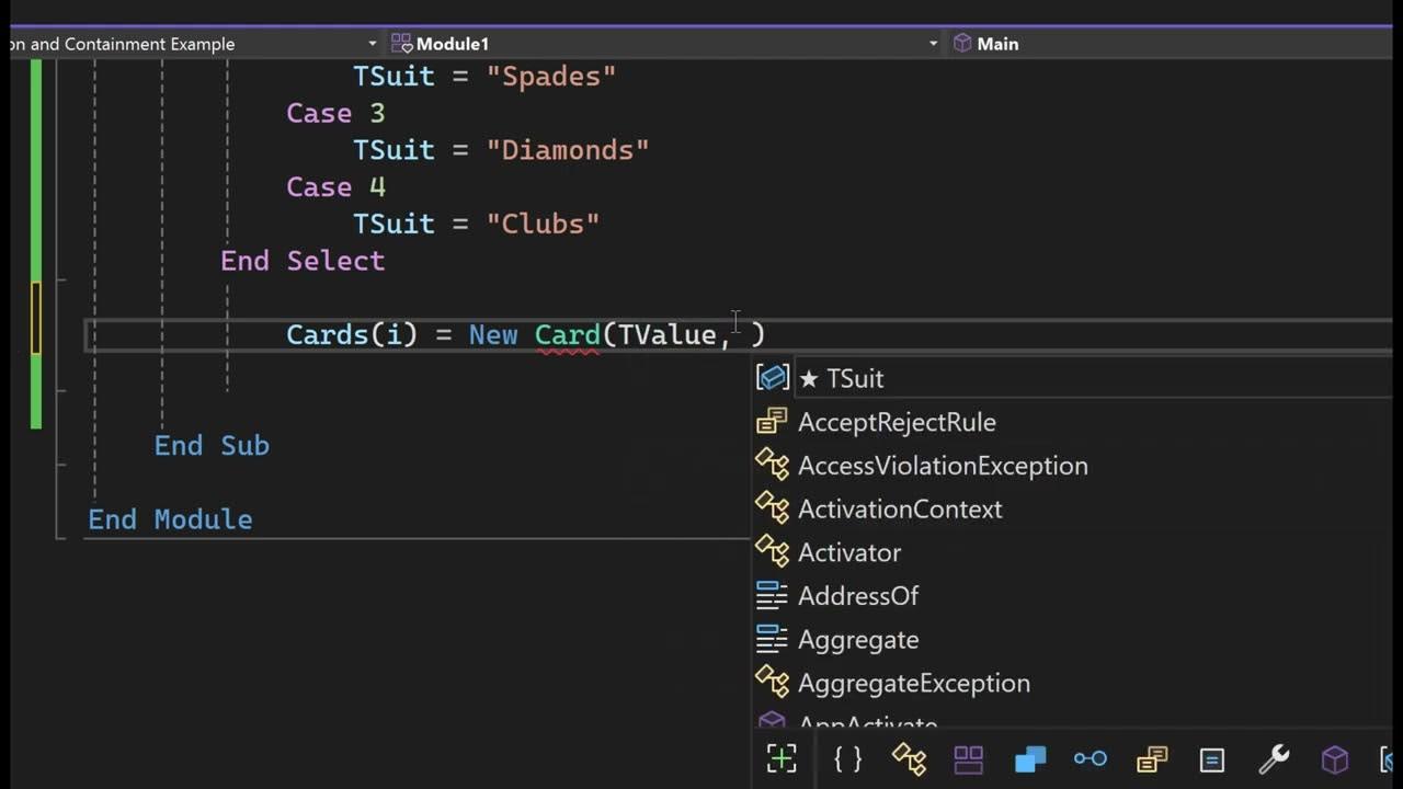 Aggregation and Containment Example - VB NET - YouTube