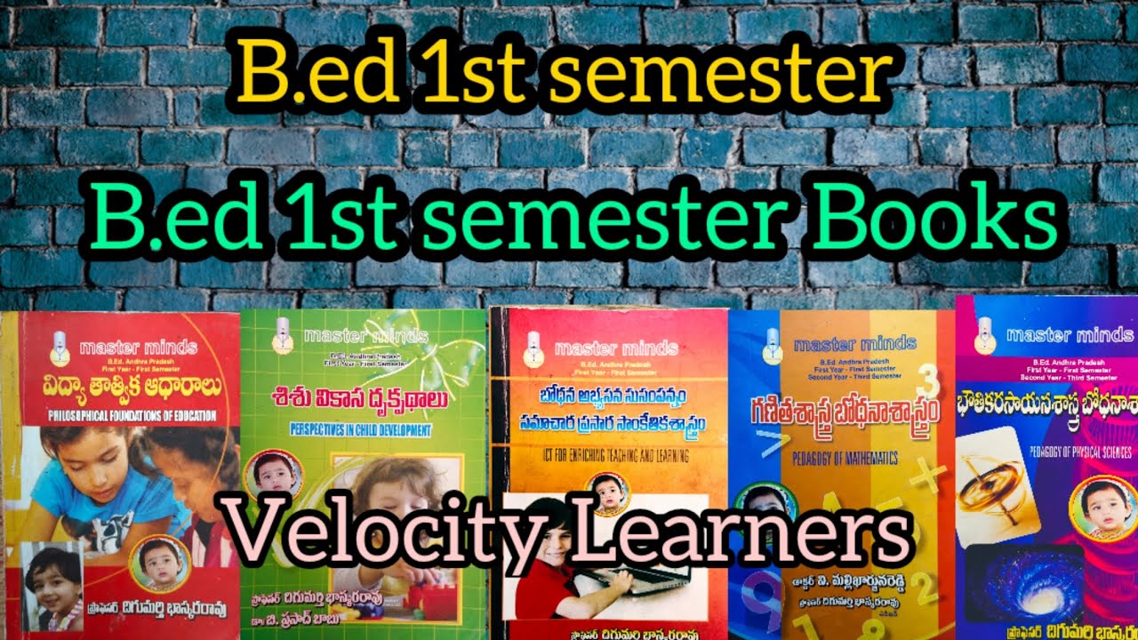 B.ed-1st semester books @velocitylearners - YouTube