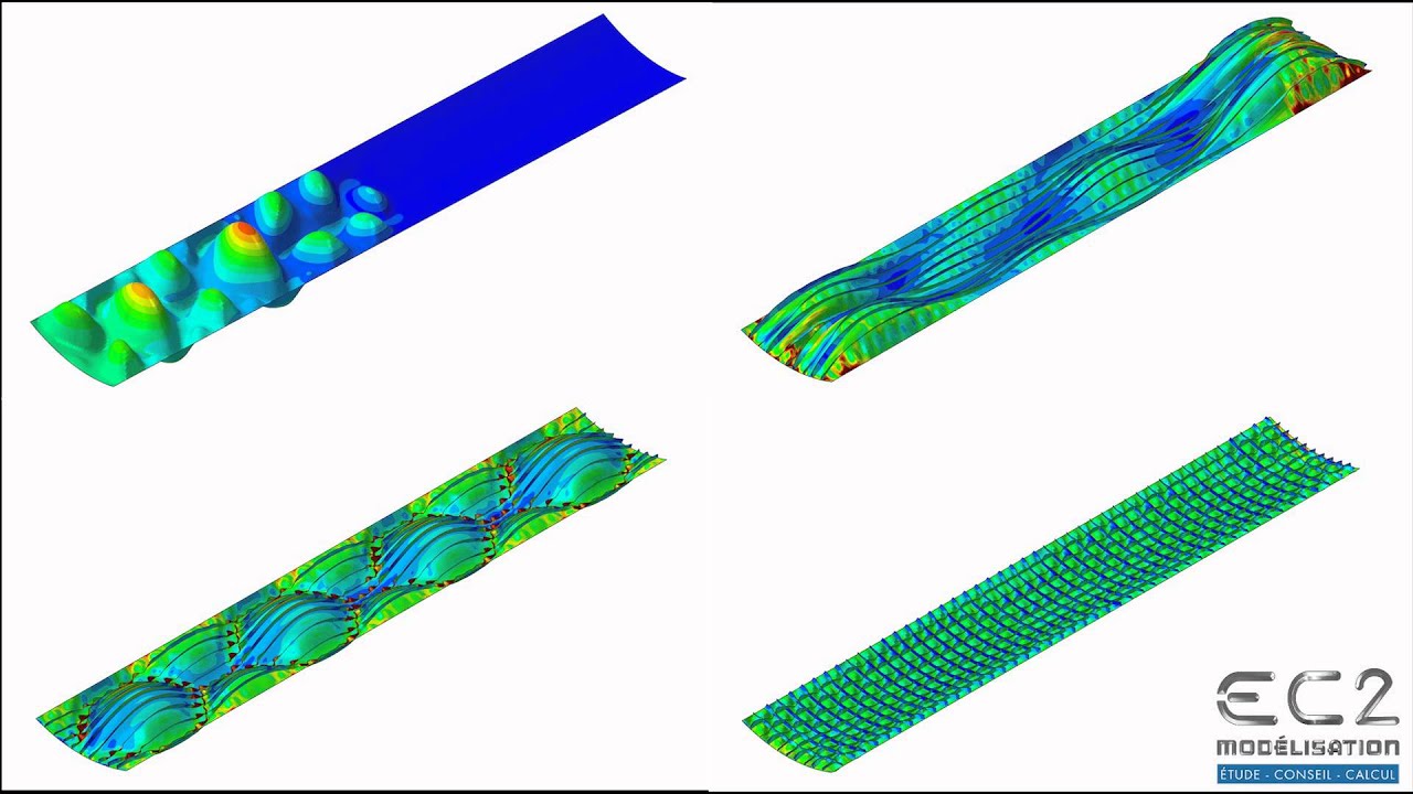 Simulation numérique du flambage d'une tuile (Abaqus) - YouTube