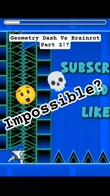 Geometry Dash Vs Brainrot part 2?! 💀 😲 #geometrydash #brainrot #shorts ...