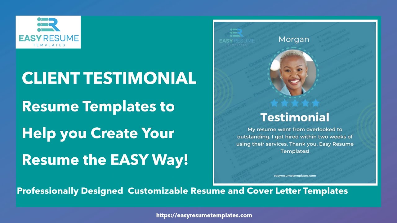 Easy Resume Templates Client Testimonial||Customizable Resume and Cover ...