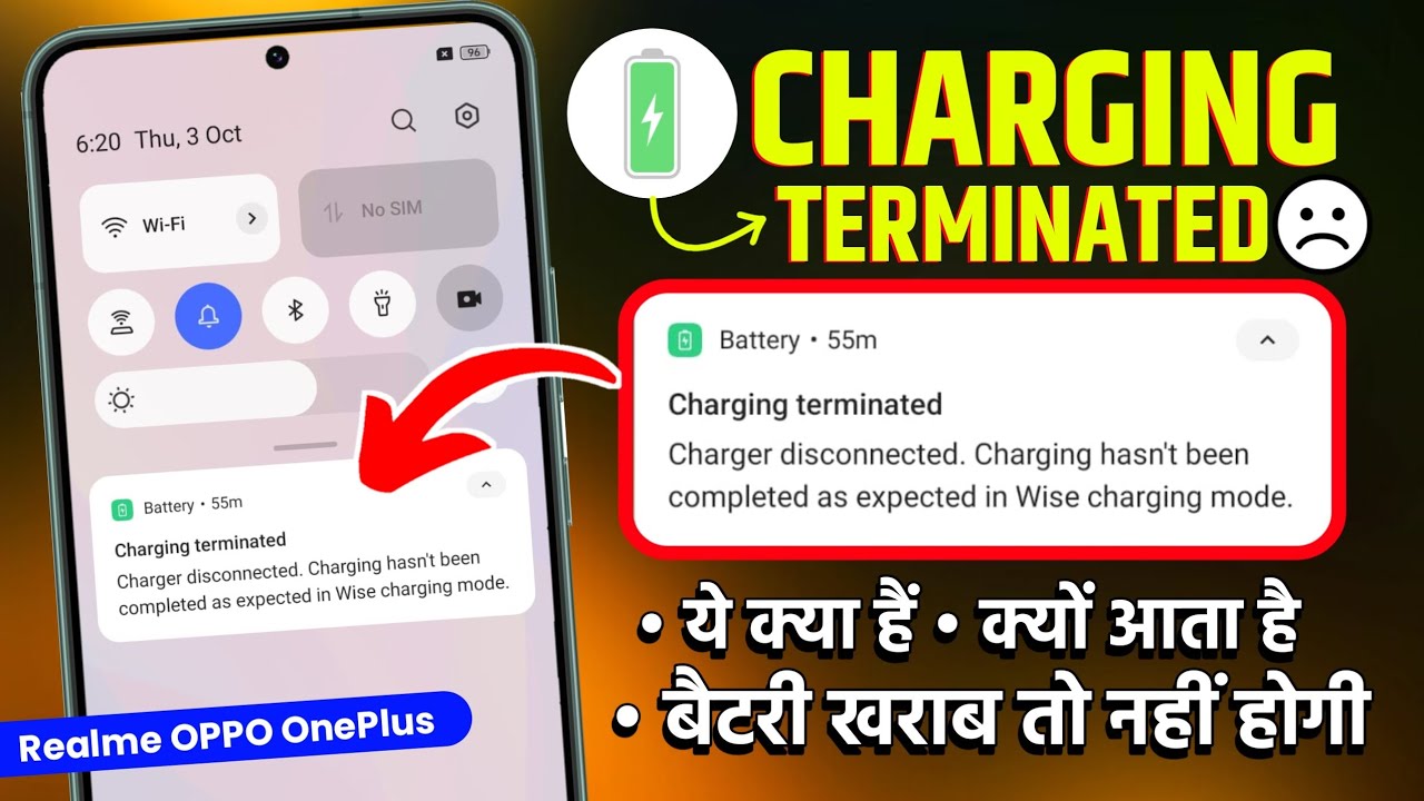 Charging terminated : charger disconnected. charging hasn't been ...