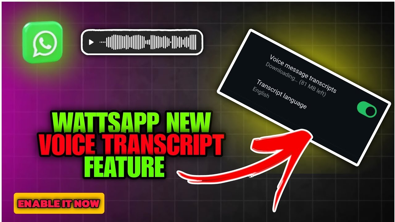 Wattsapp New Voice Transcript Feature | Enable It Now ! - YouTube