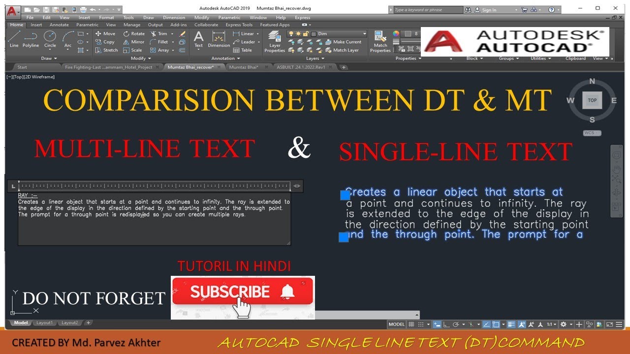 Difference Between Single line Text Multiline Text AutoCAD 2019 Difference Between Single line Text Multiline Text AutoCAD 2019