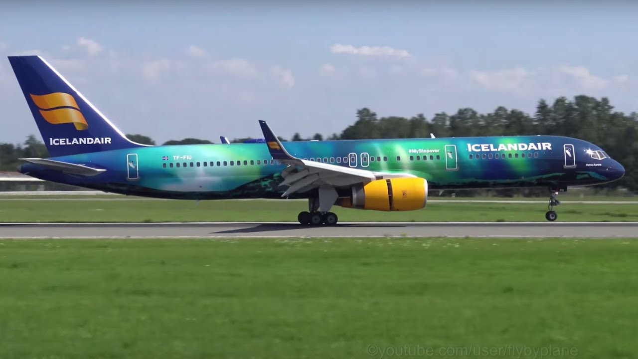 Iceland Air B757 [TF-FIU] Hekla Aurora Livery | Landing and Takeoff ...