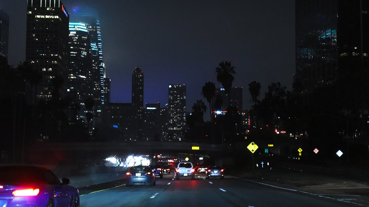 Rainy Night Drive in LA with Jazz | Study Music Playlist | Santa Monica ...