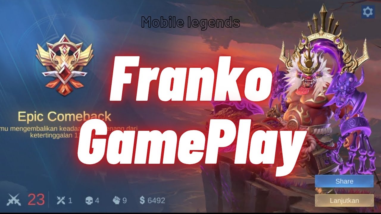 EPIC COMEBACK FRANKO LEGEND | MOBILELEGENDS | FRANKO | GAMEPLAY - YouTube