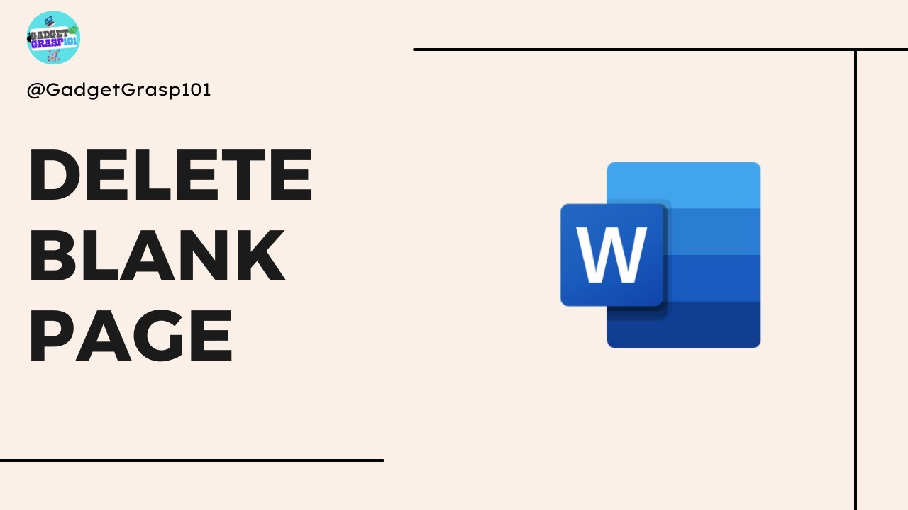 How to Delete Blank Page on Ms Word - YouTube