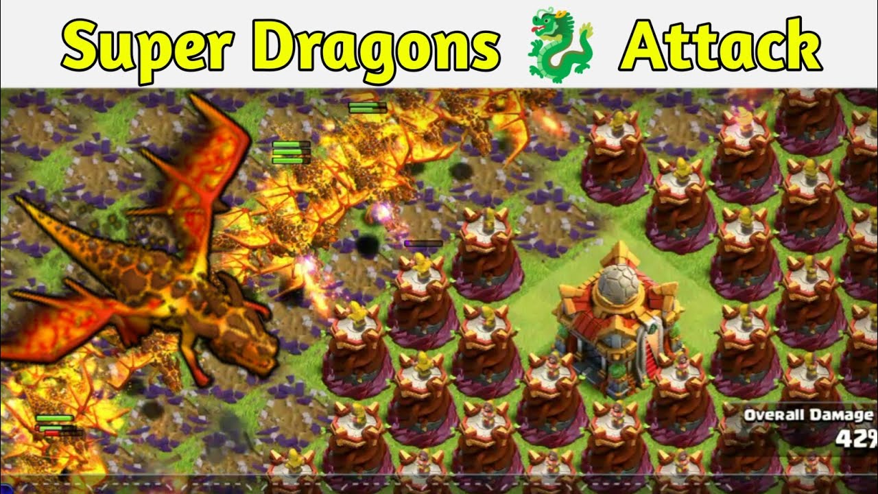 Super Dragons 🐉 Attack Gameplay in coc ! New challenge in coc - YouTube