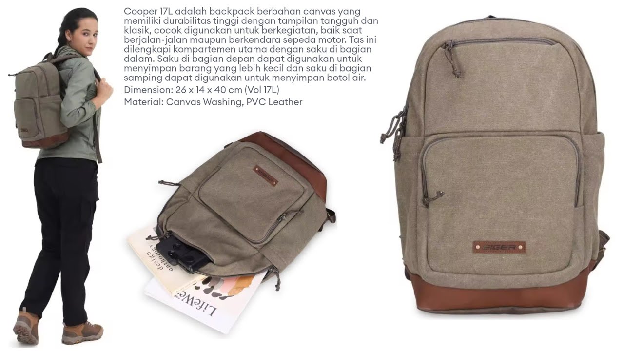 TANGGUH DAN KLASIK || EIGER COOPER 17L BACKPACK RD GREEN || 910007603 ...