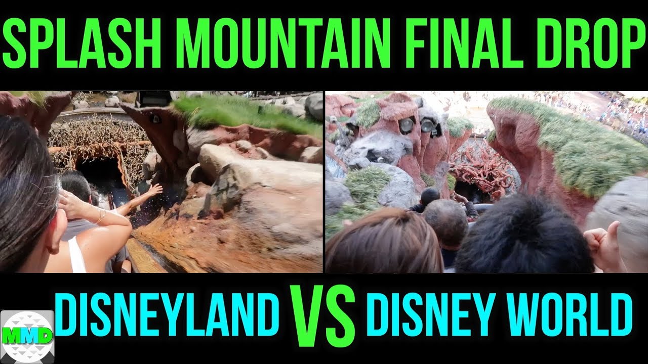 Splash Mountain Final Drop Comparison - Disneyland Vs Disney World 2018 ...