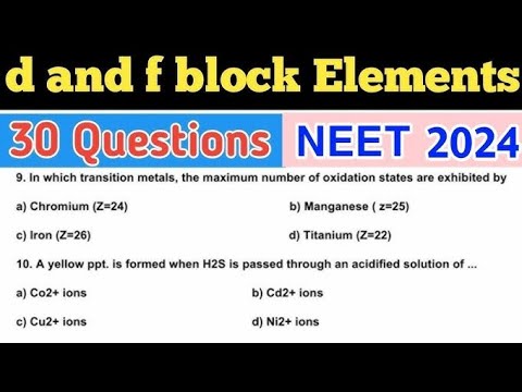 Transition elements mcq - YouTube