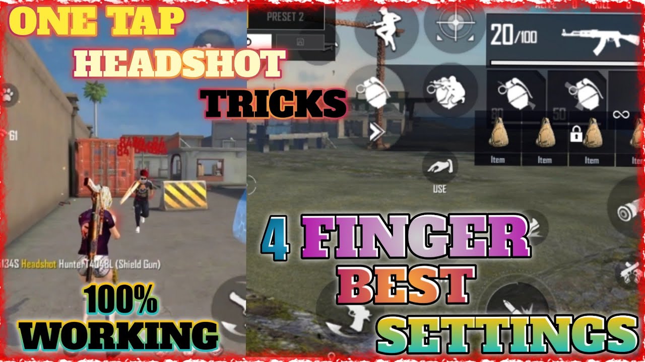 Best Custom Hud Settings in Free Fire 4 Finger Claw One Tap Headshot ...
