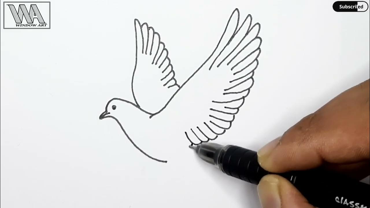 How To Draw a Flying Dove 🕊|| Very Easy Dove Drawing Tutorial for ...