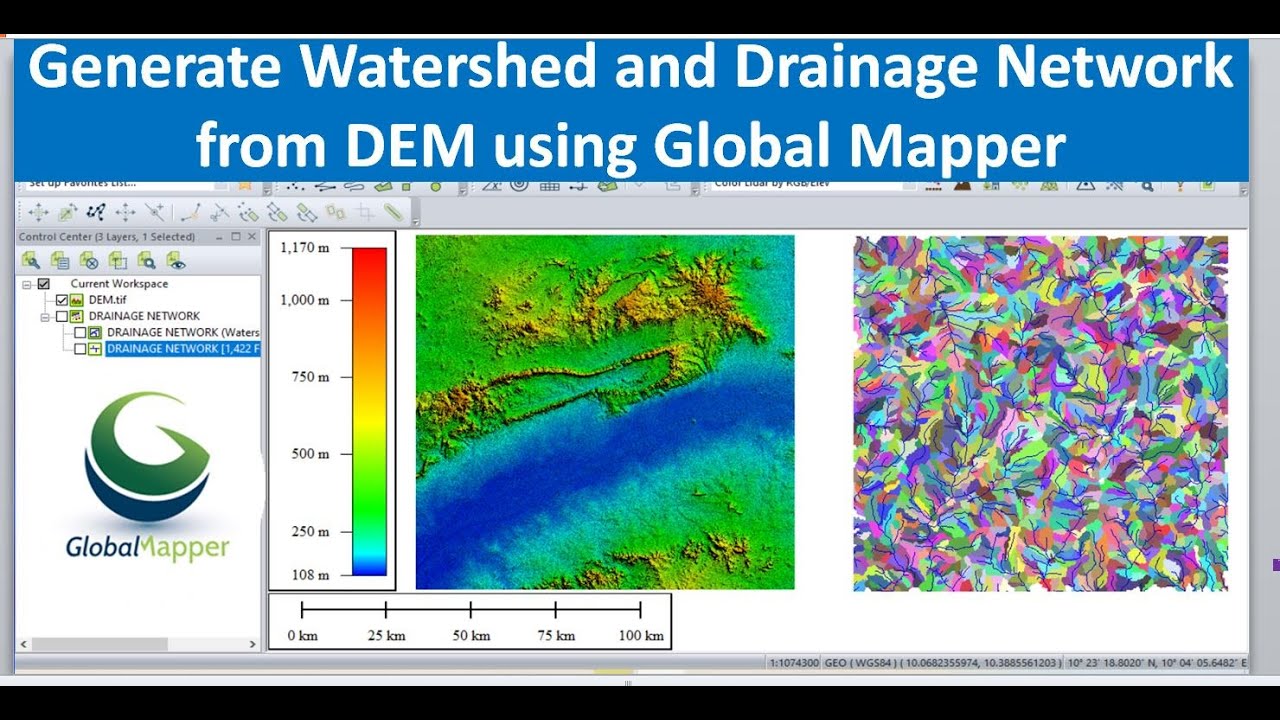 How to Generate Watershed and Drainage Network from DEM using Global ...
