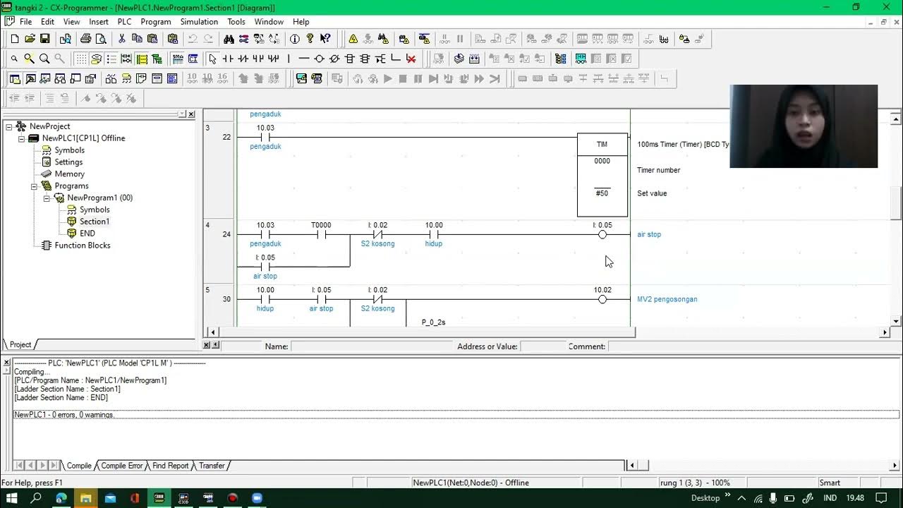 Pengisian Tangki Air Otomatis Menggunakan CX-Programmer dan CX-Designer - YouTube