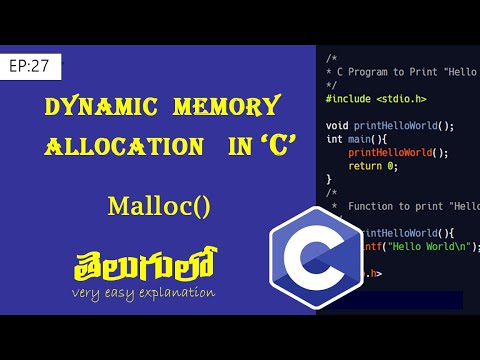 Dynamic memory Allocation(malloc()) in C || Episode 27 || Very easy learning - YouTube