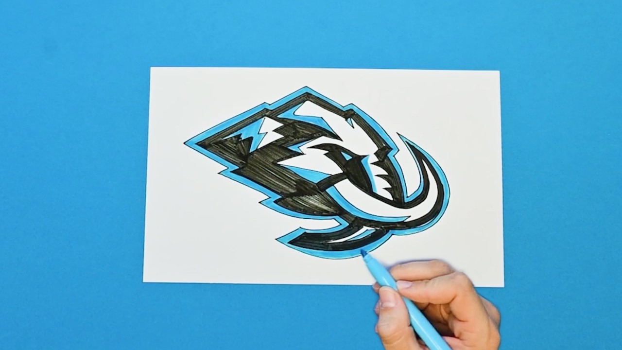 How to draw Utah Mammoth logo - NHL Team Series - YouTube