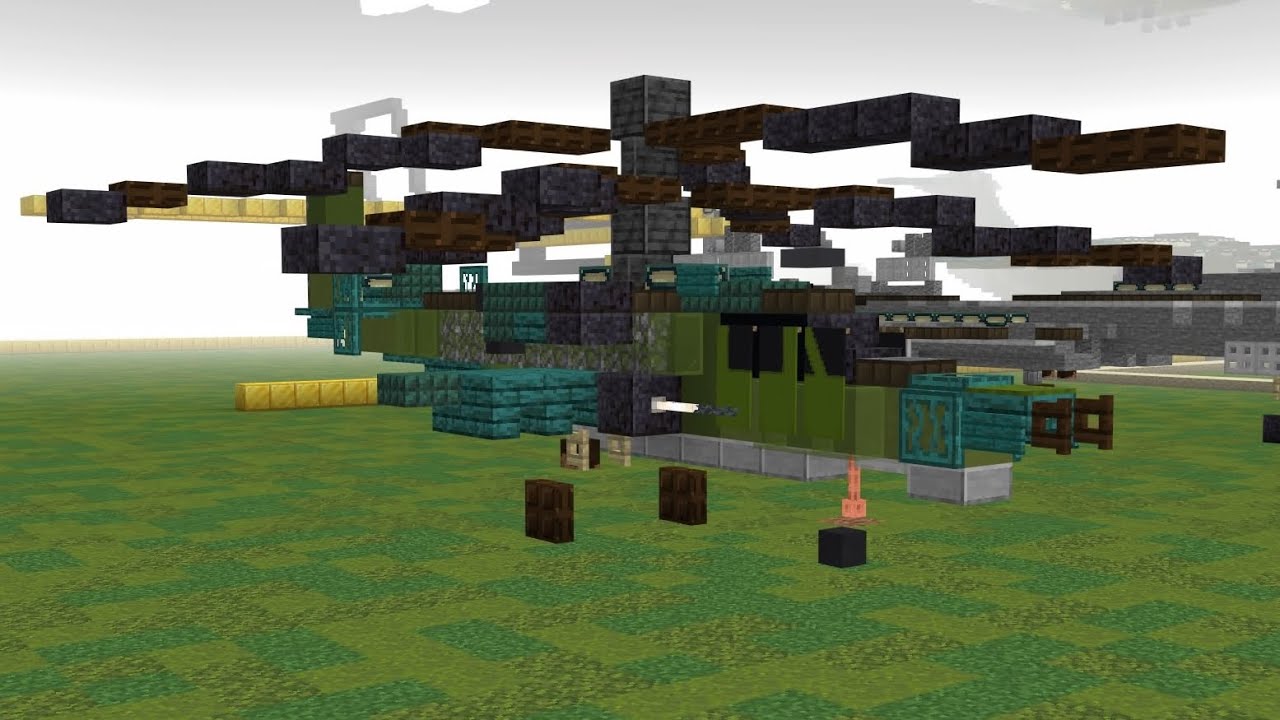 Minecraft Ka-50 Attack Helicopter tutorial 1.5:1 scale - YouTube