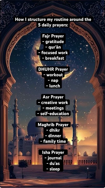 How I structure my routine around the 5 daily prayers #allah #islam # ...