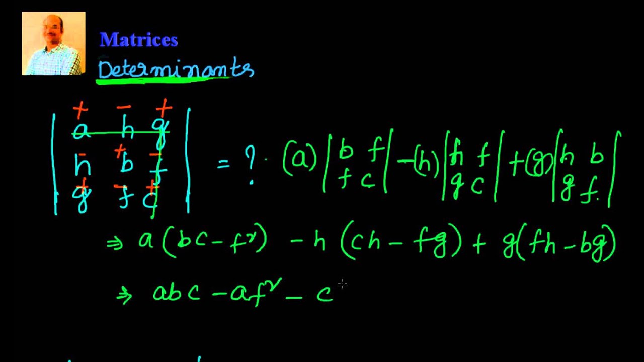 Matrices: Determinant of 3 x 3 matrix - Example 2 - YouTube
