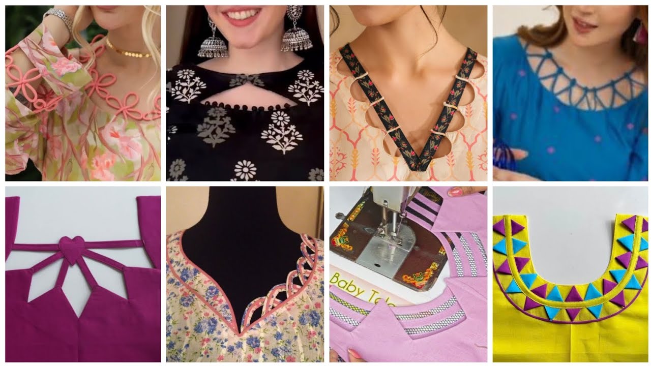 Neck Design without LACE MOTI 2025 / Simple Neck Design for Kurti ...