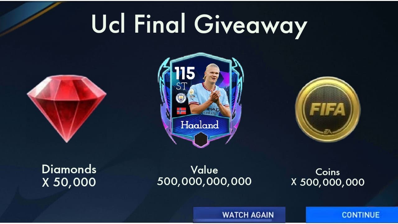 Epic UCL Final Giveaway: Win Haaland 115, Millions of Coins, and Diamonds | FIFA Mobile | Game ...