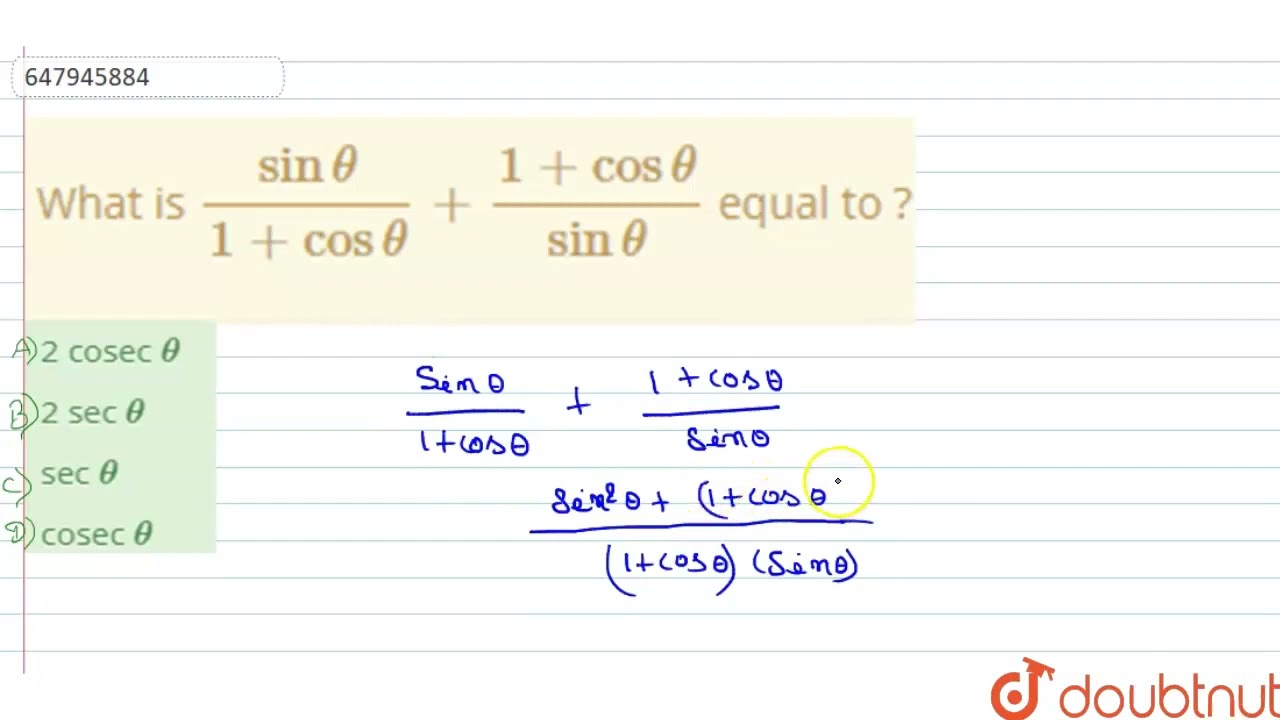 What Is Sintheta 1 costheta 1 costheta sintheta Equal To CLASS What Is Sintheta 1 costheta 1 costheta sintheta Equal To CLASS
