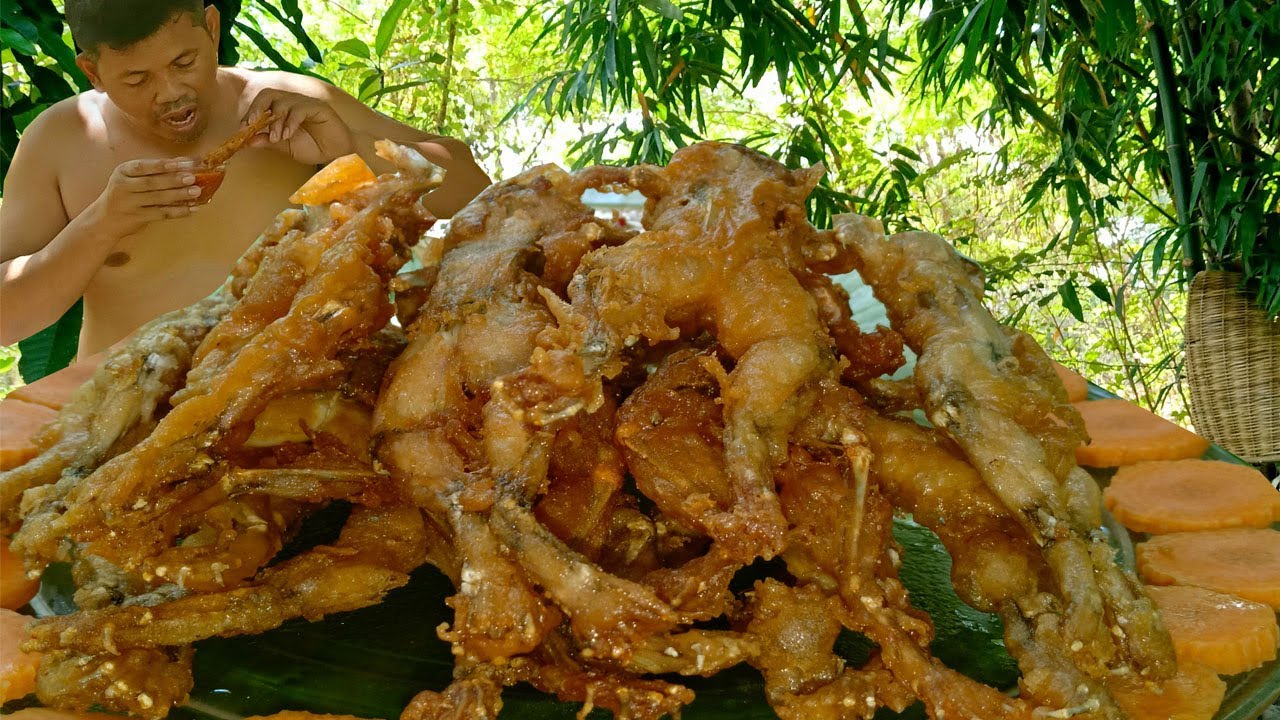 Food Brother - How To Fried Frog Recipe Very Spicy Eating With Chili ...