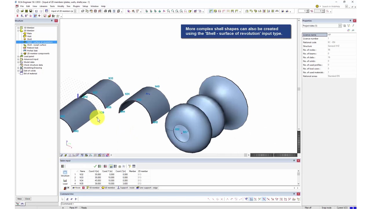 Input of 2D Members shells - YouTube