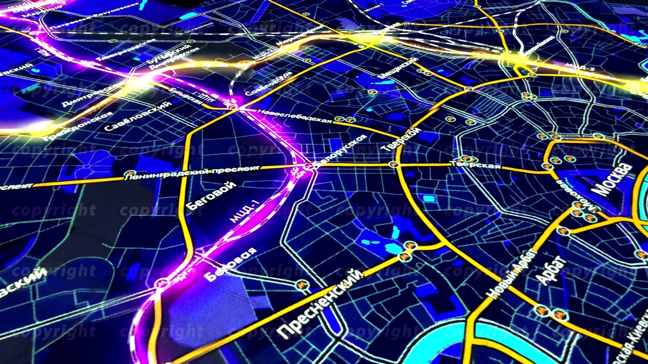 Demonstration of animated city map with transport development plan ...