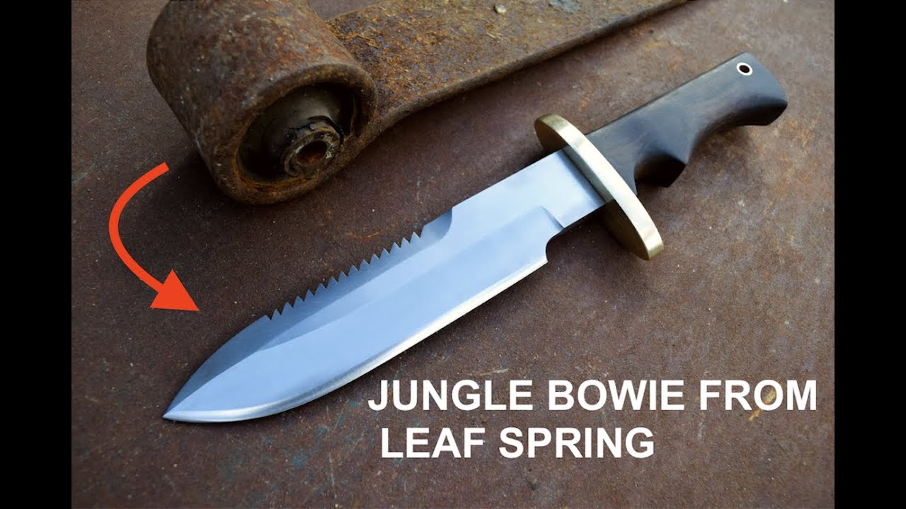 Knife Making - Jungle Bowie from Truck Leaf Spring - YouTube