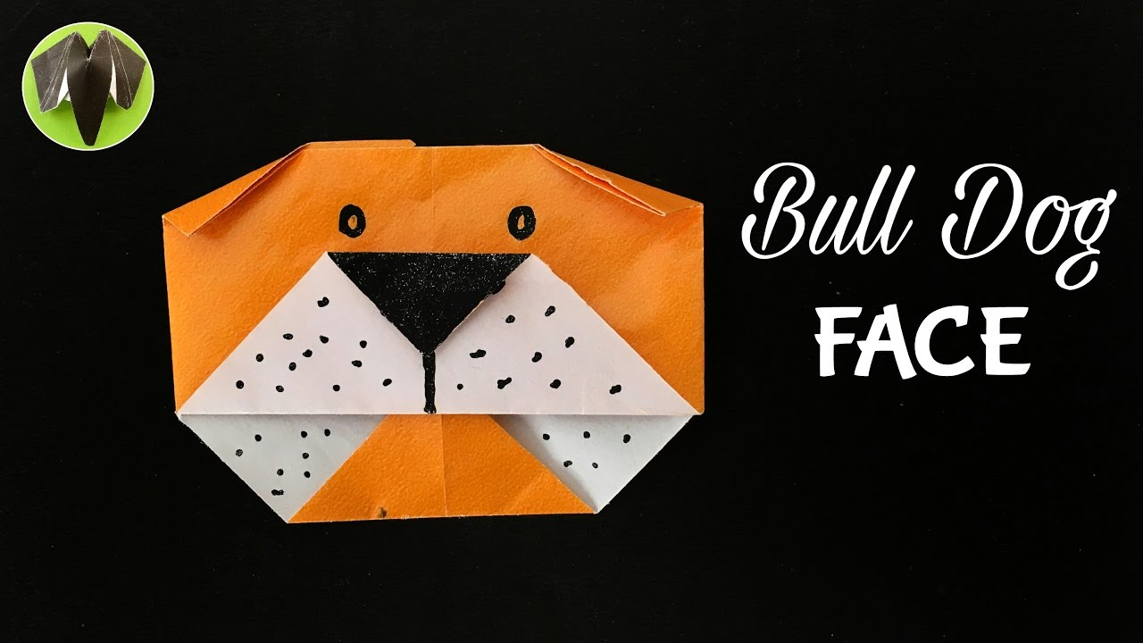 BULL DOG FACE - Origami Tutorial by Paper Folds - DIY - YouTube