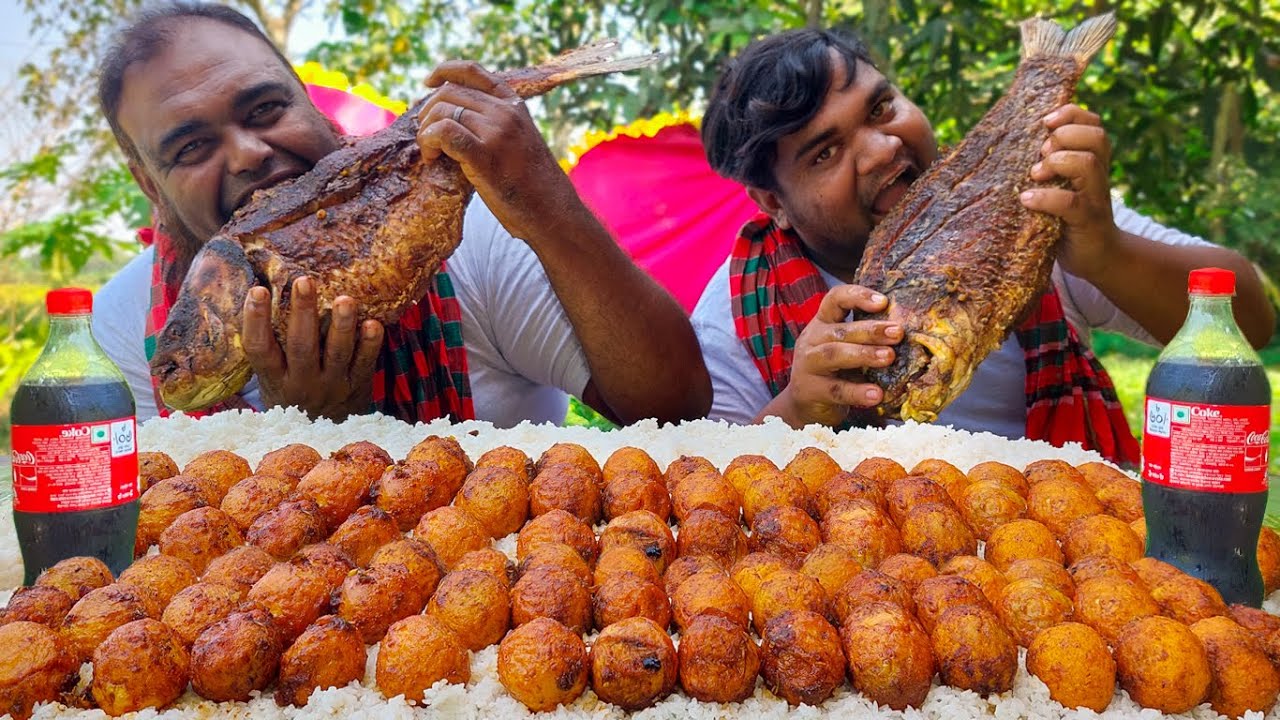 King Foodie Eating 10 KG Catla Fish, 45 Fried Boiled Eggs & 8 KG Rice ...