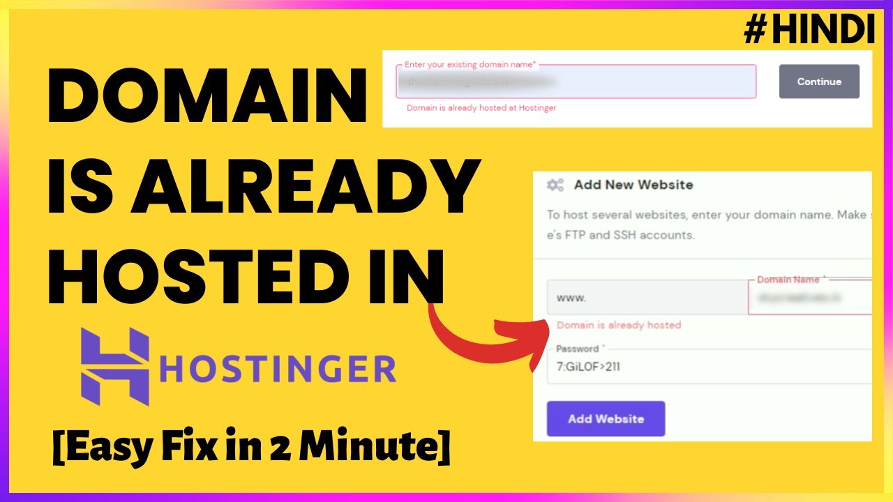 [100% Working] Domain is Already Hosted Hostinger - YouTube
