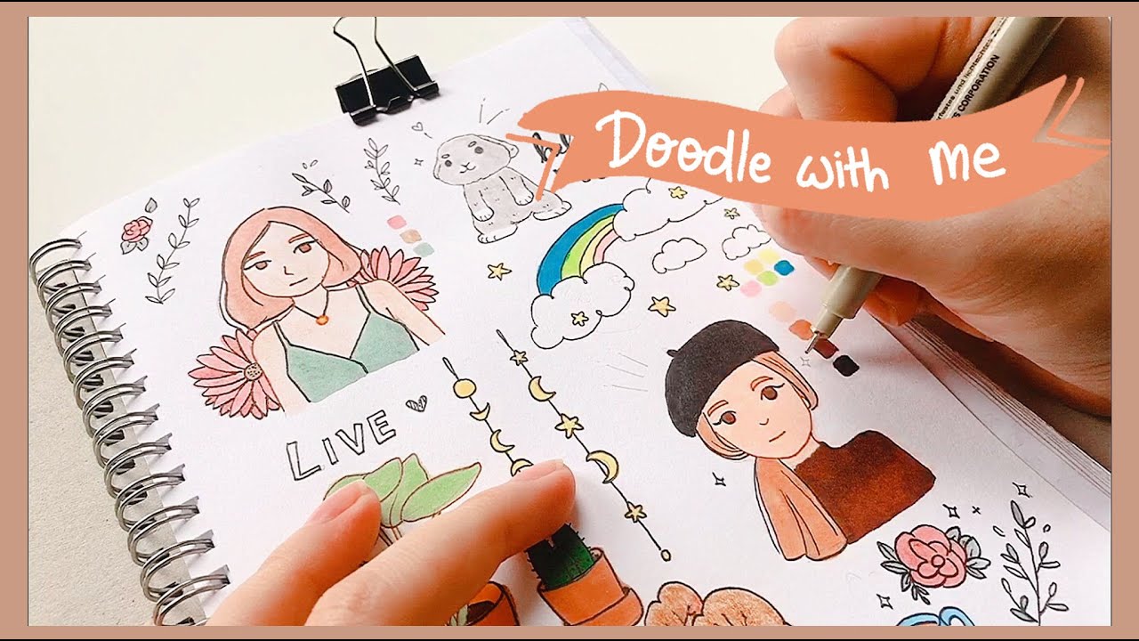 draw with me # 01 🎨 trying new sketchbook - watercolor, copic markers ...