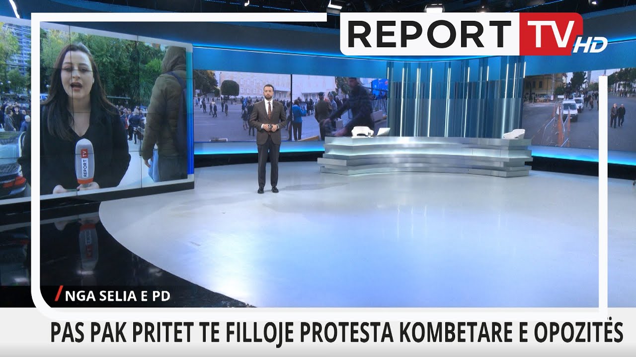 Report TV LIVE/ Protesta e opozitës përballë kryeministrisë - YouTube