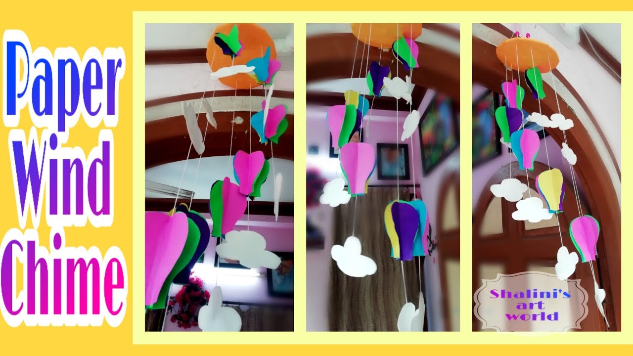 How to make a wind-chime 🎐 by paper / Diy Quick Paper Craft / School ...