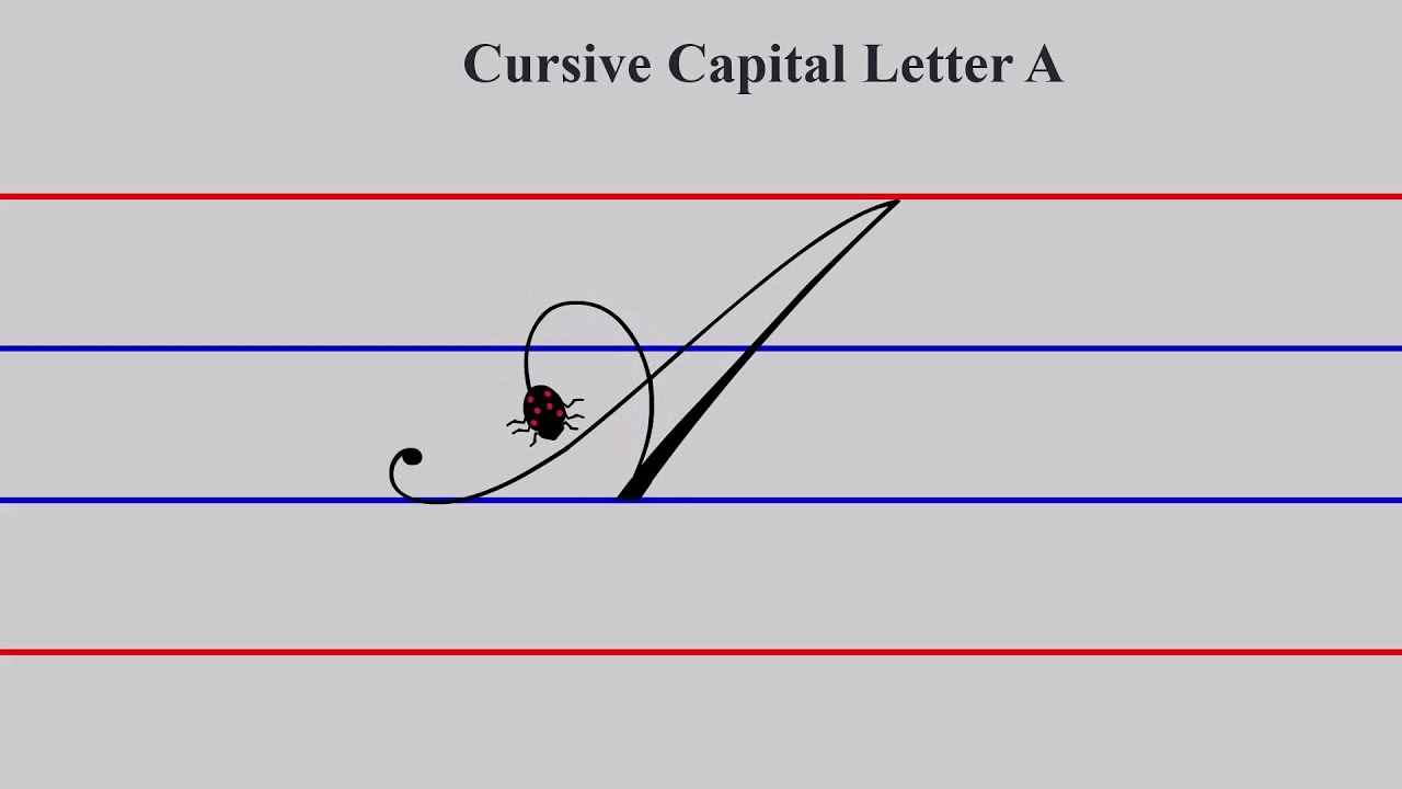 How To Write Cursive Capital Letter A - YouTube