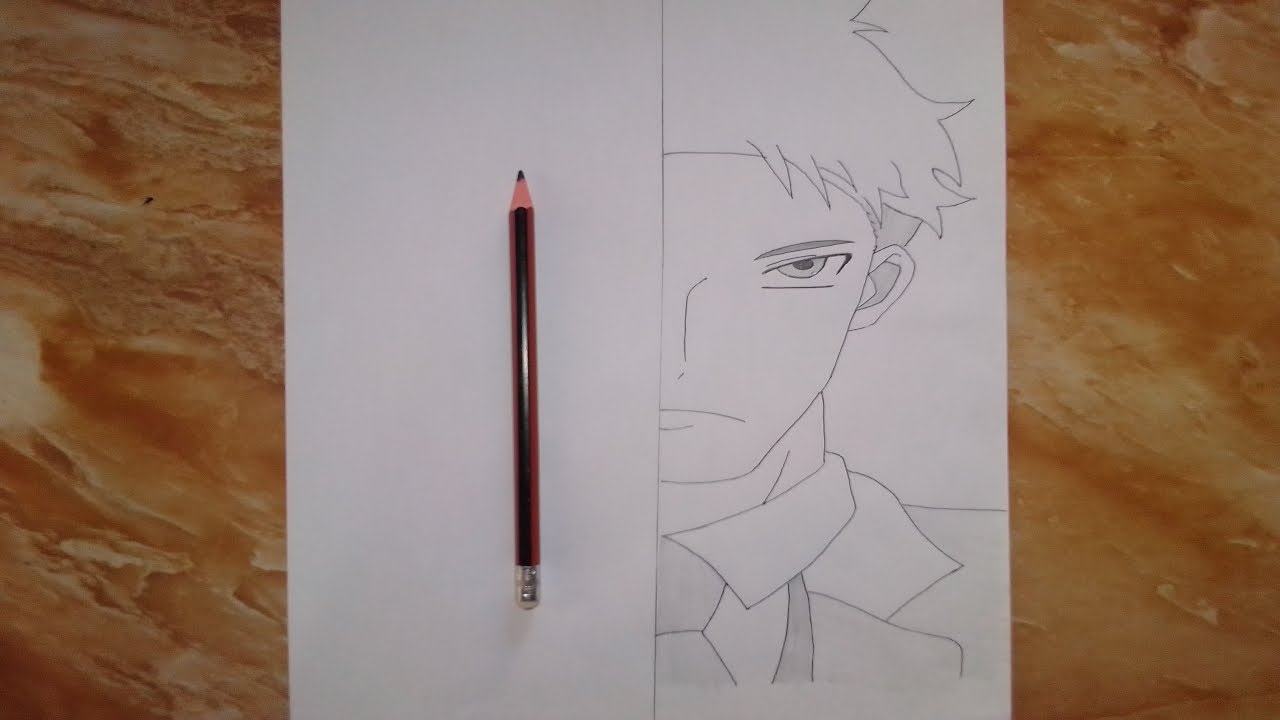 How to Draw Loid Forger Half Face Step by step Spy X Family - YouTube