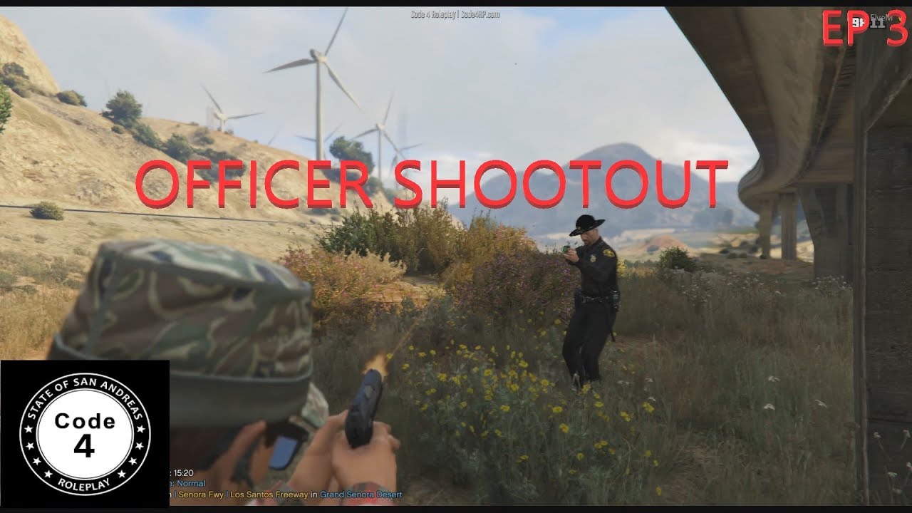 CODE4RP | OFFICER SHOOTOUT | FIVEM ROLEPLAY - YouTube