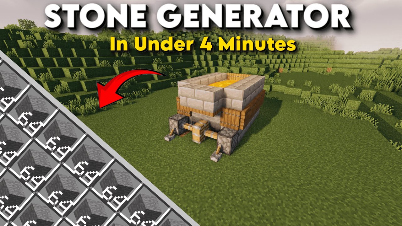 Minecraft: EASY STONE GENERATOR FARM FOR ANY WORLD Tutorial 1.21+ - YouTube