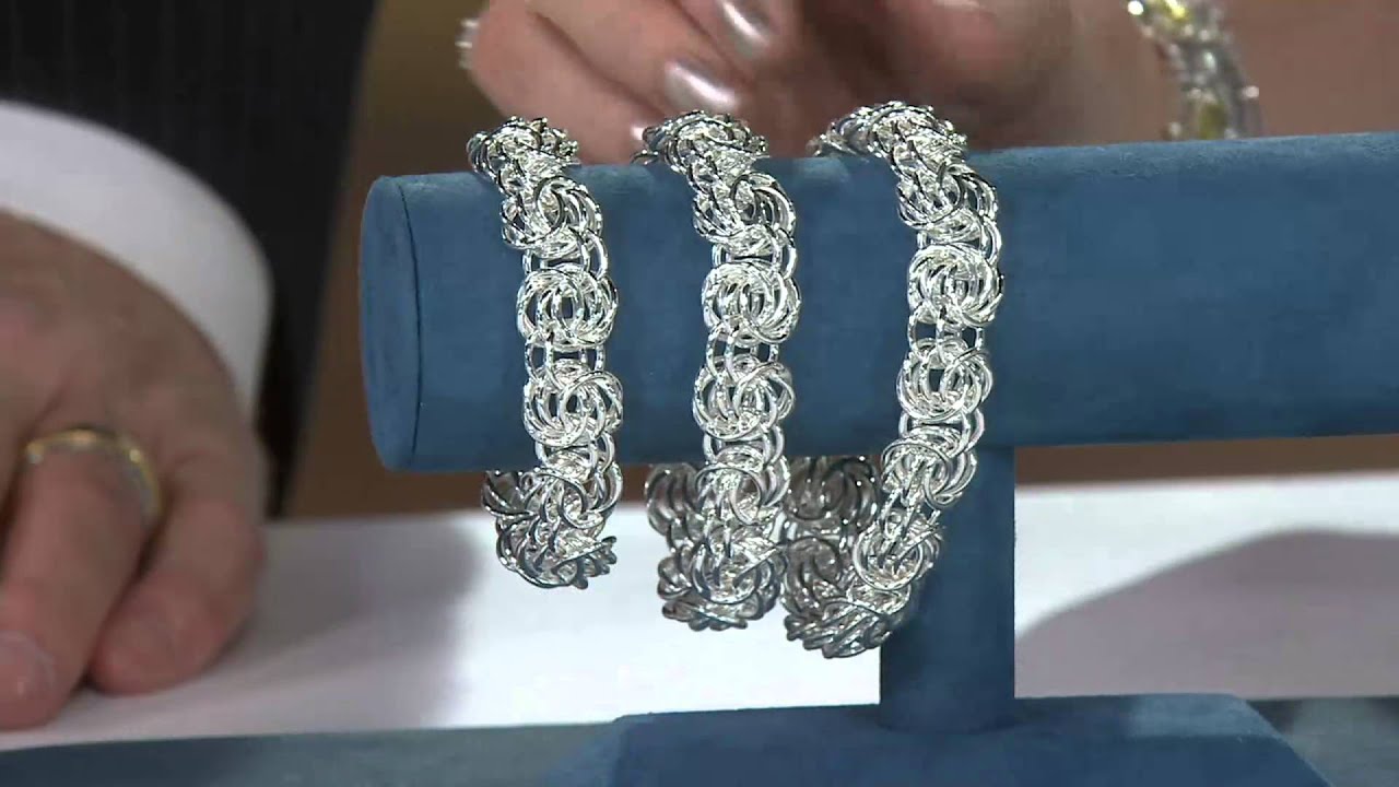 Sterling Silver Bold Rosetta Fancy Woven Bracelet by Silver Style on ...
