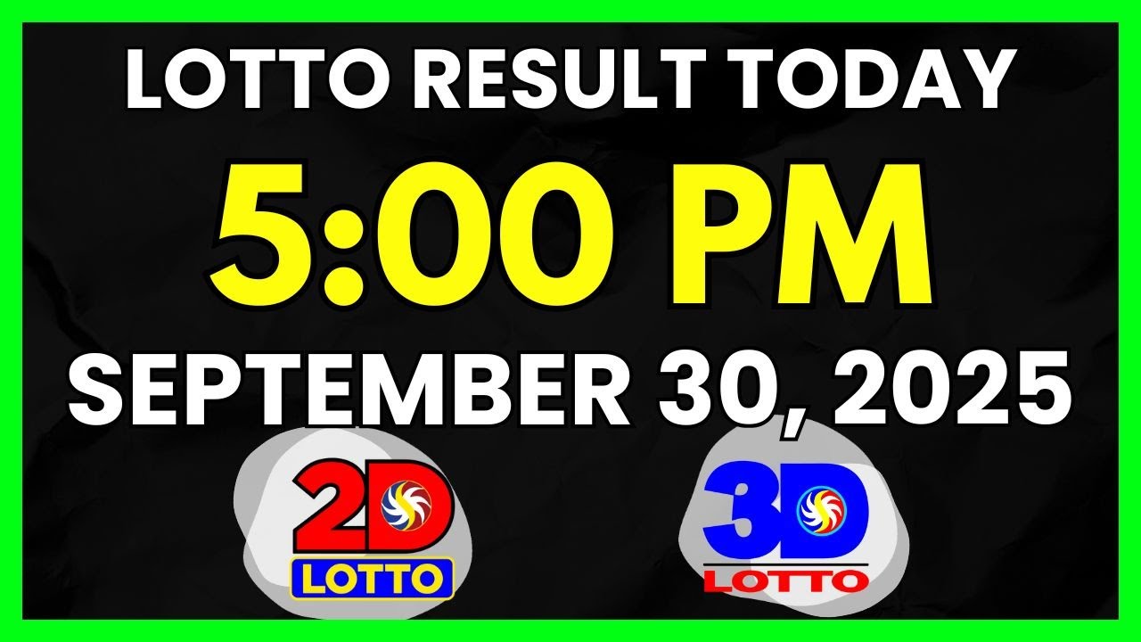 Lotto Result Today 5PM September 30, 2025 Swertres EZ2 PCSO Lotto Draw ...